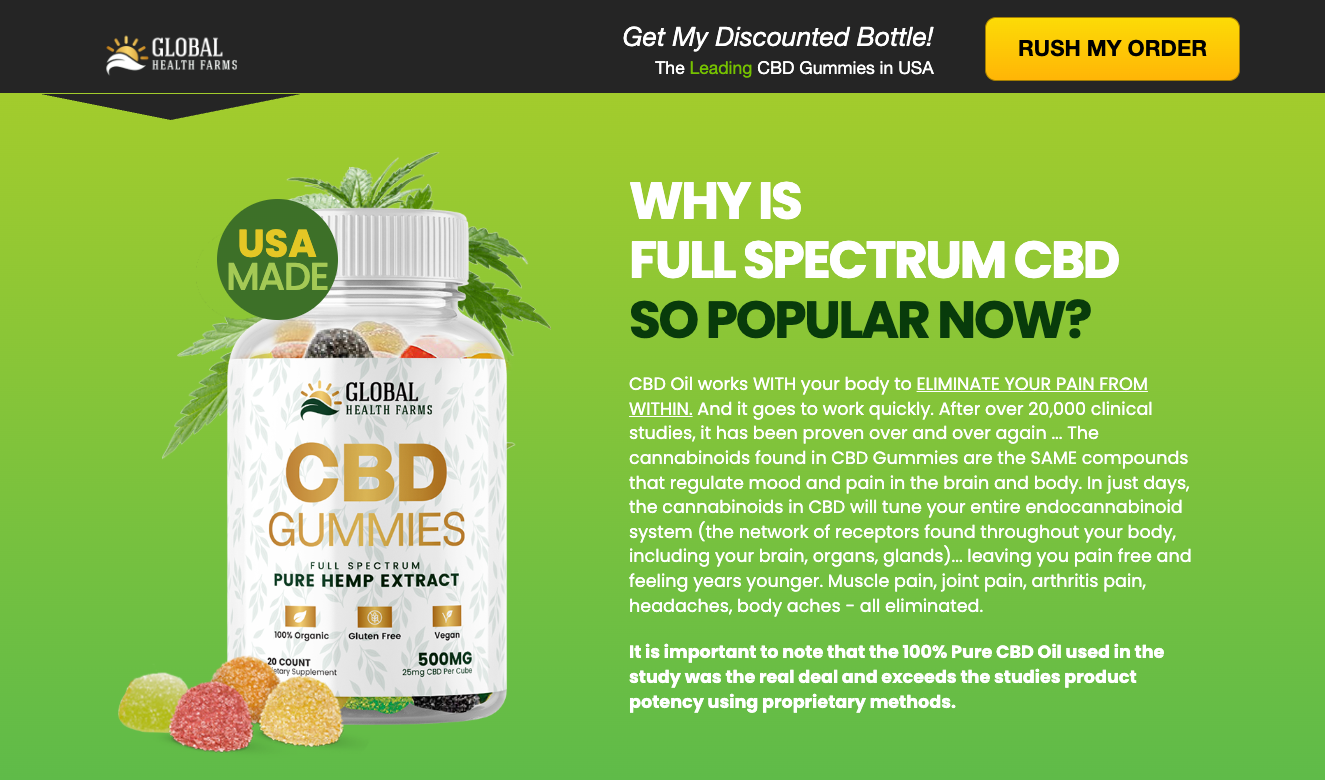 Global Health Farms CBD Gummies USA Reviews, Official Website